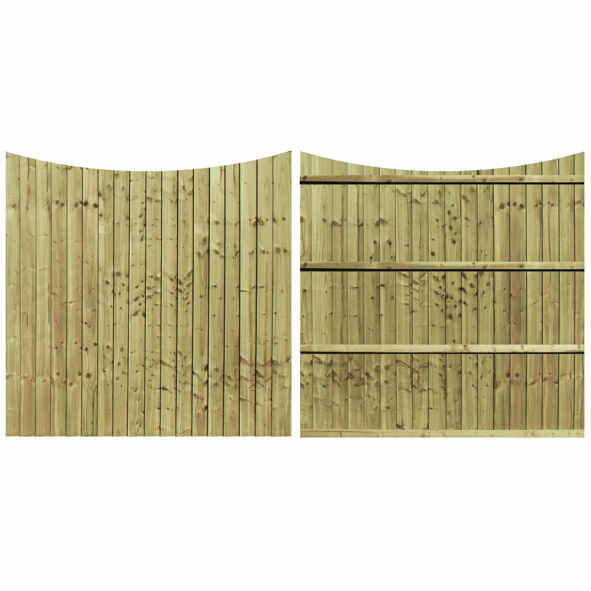 Tanalised Bow Featheredge Fence Panel - A&P Fencing