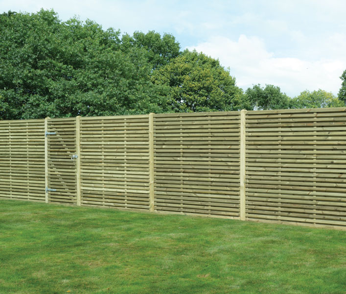 Superior Double Slatted Panel & Gate - AP Fencing