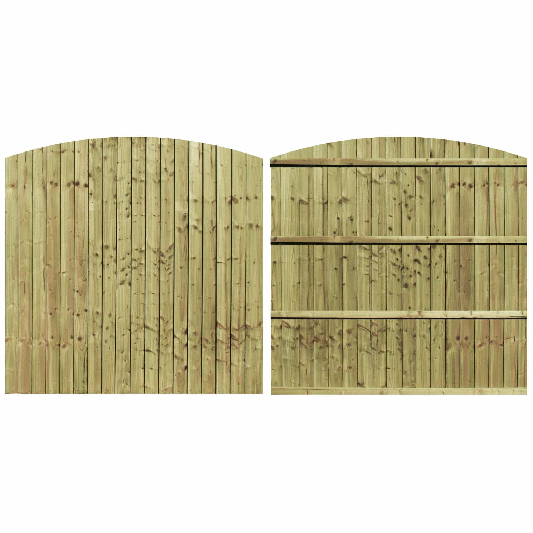 Tanalised Dome Featheredge Fence Panel - A&P Fencing