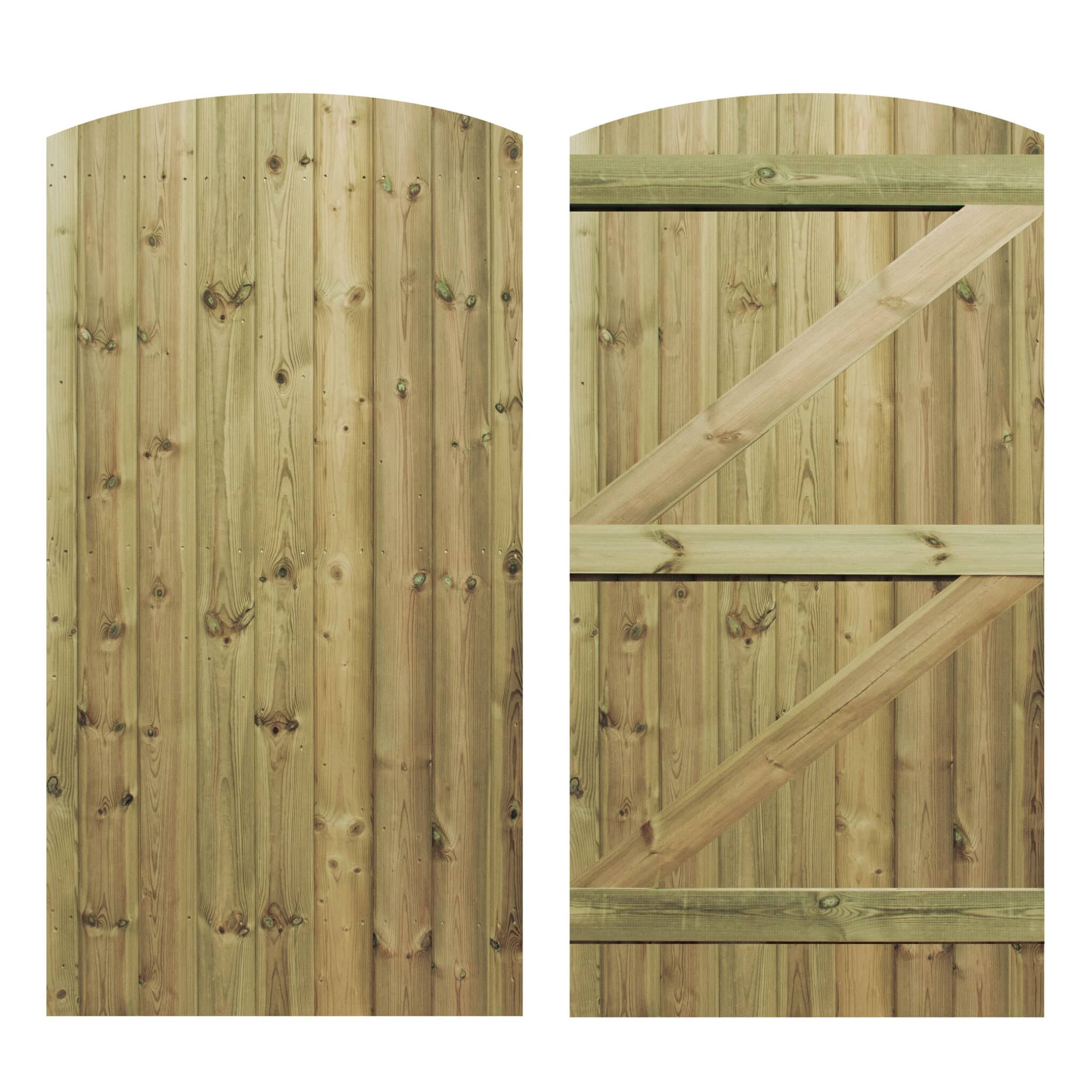Tanalised Dome Tongue & Groove Entry Gate 3' x 6' - A&P Fencing
